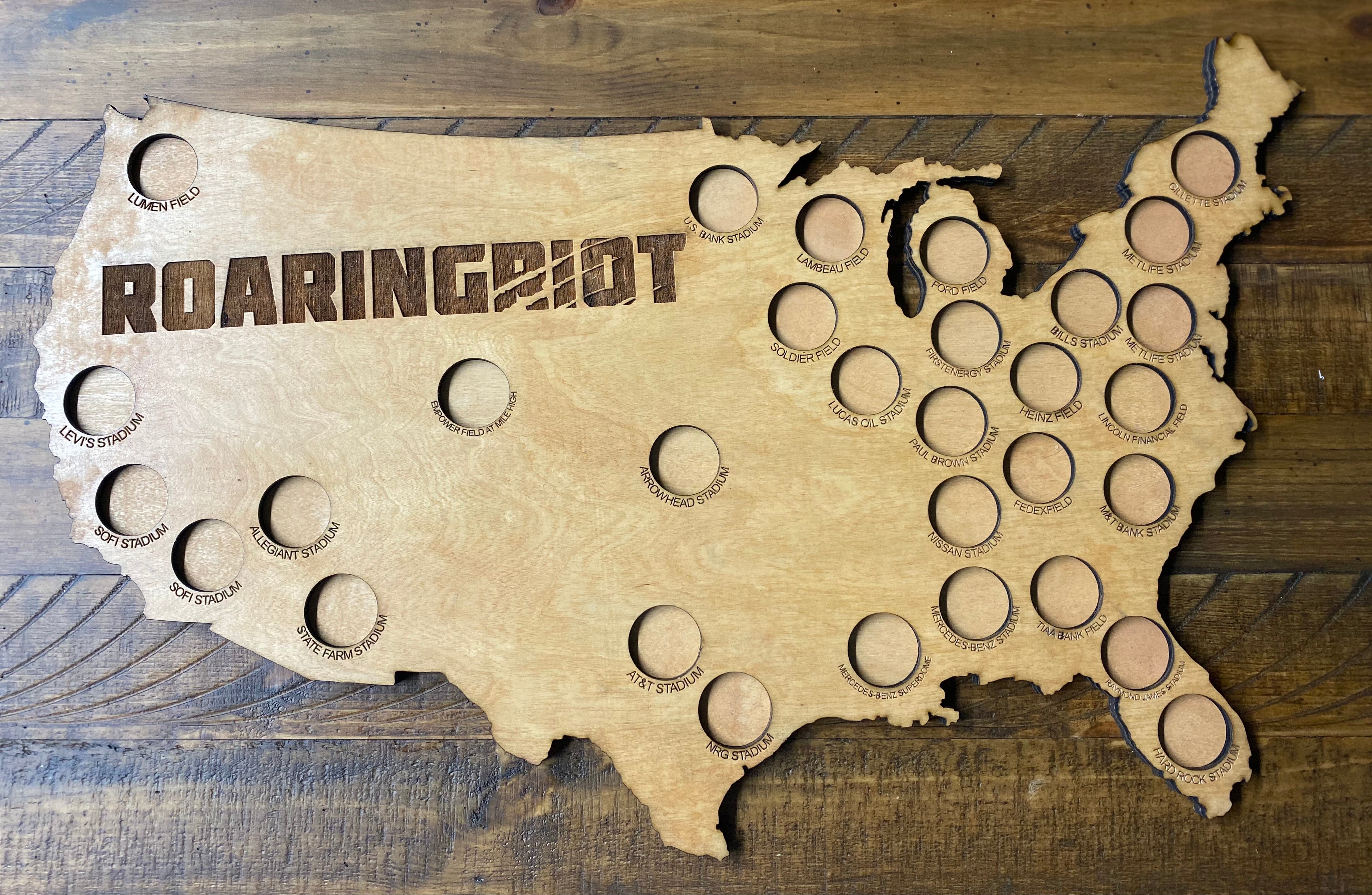 Roaring Riot Engraved Stadium Map